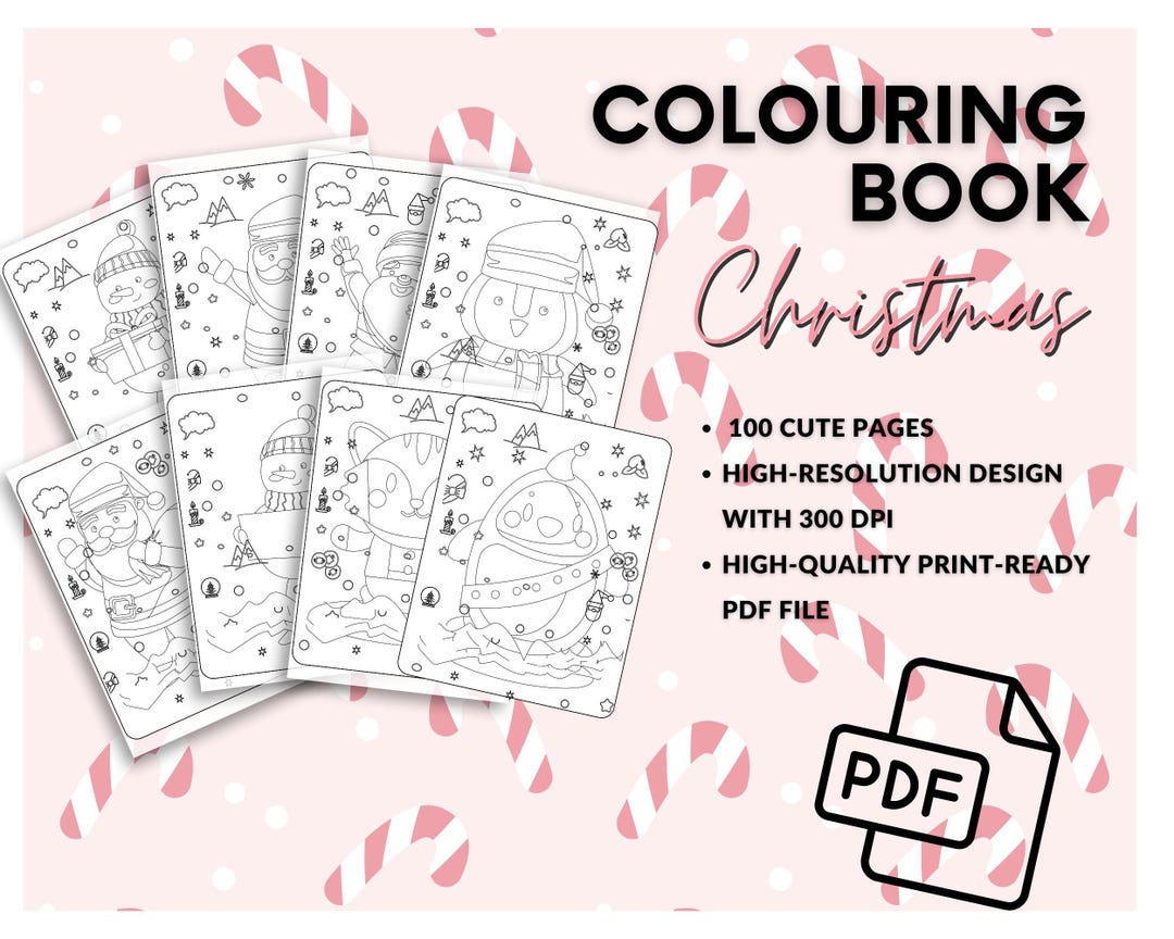 47 Christmas Coloring Book Adults and Kids Colouring Books Instant ...
