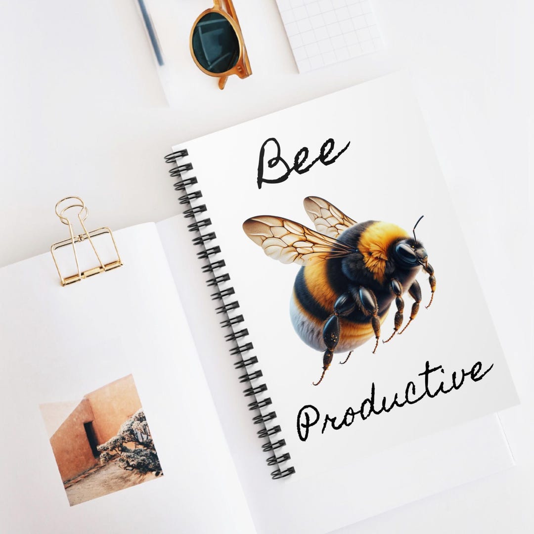 Bumble Bee Spiral Notebook - Ruled Line Desk Organization - Etsy