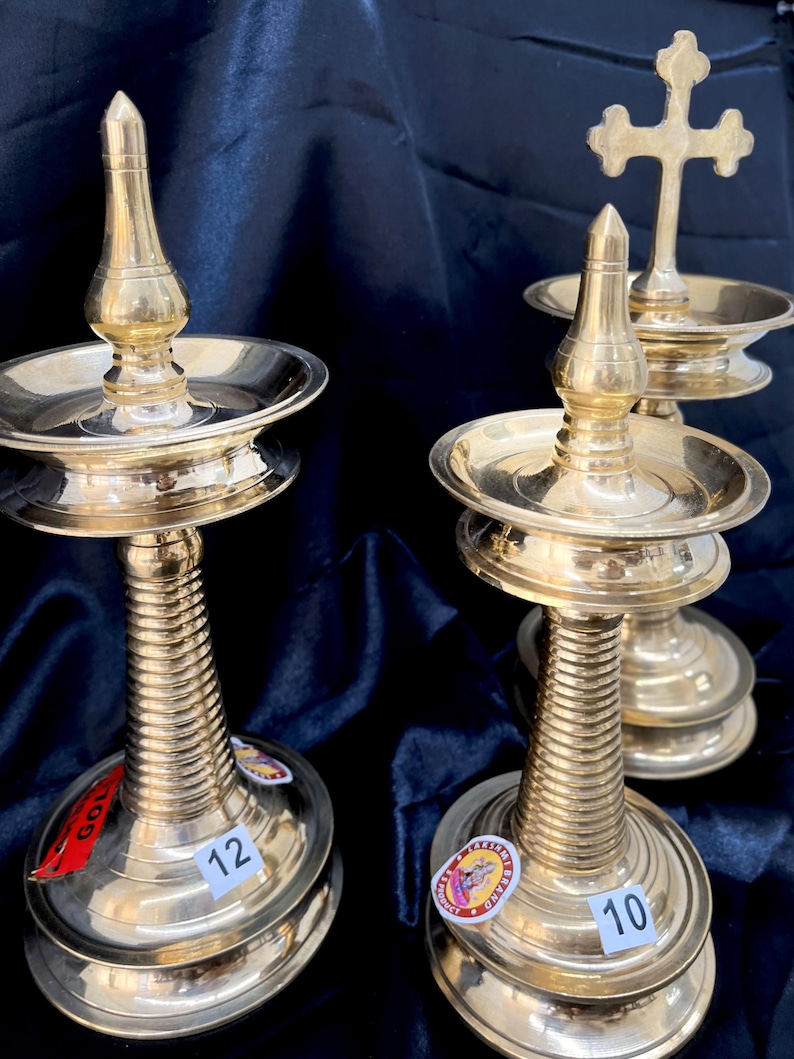Brass Pooja Oil Lamp: Traditional Indian Deepam Prayer Diya - Etsy