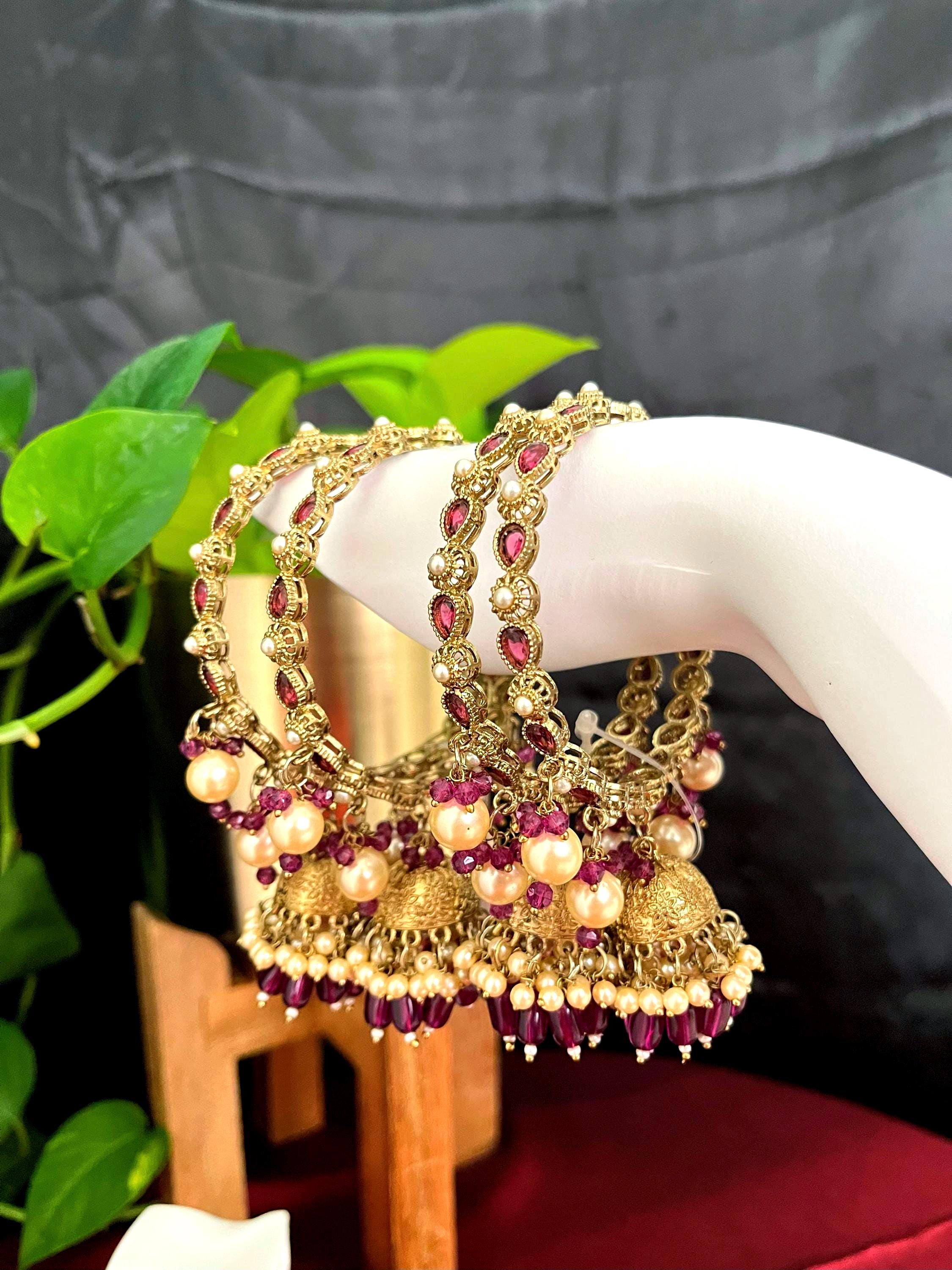 Jhumka Bangles (pair)/indian/ Pakistani/jewelry/ Fashion Bracelet - Etsy