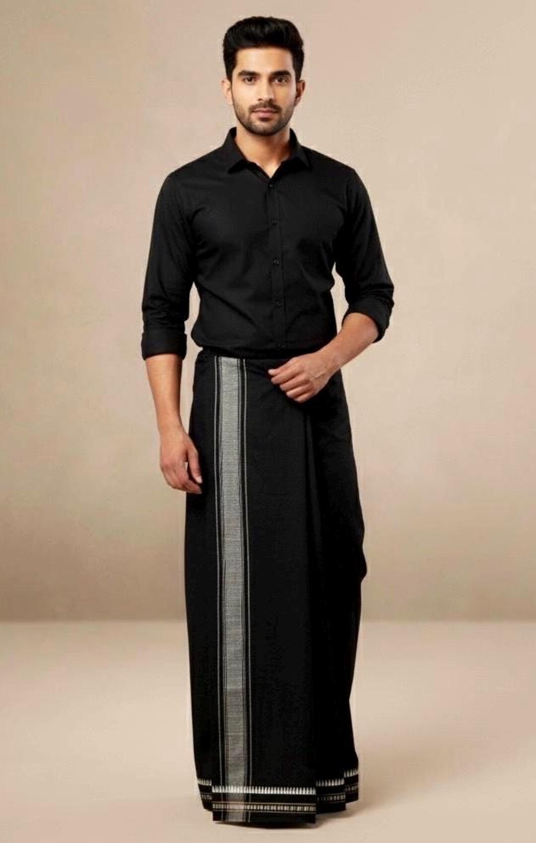 Men's Color Dhoti: Men’s Indian Dhoti, Color Cotton Dhoti, Black Dhoti ...