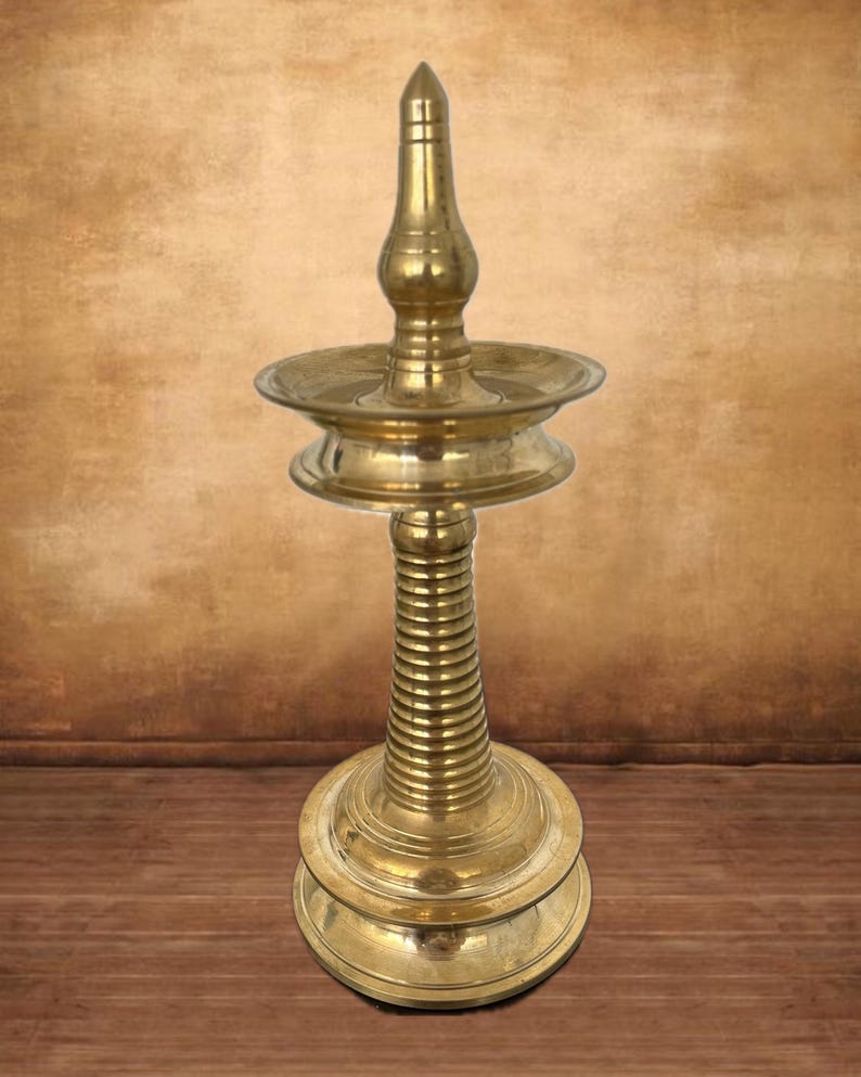 Brass Pooja Oil Lamp: Traditional Indian Deepam Prayer Diya - Etsy