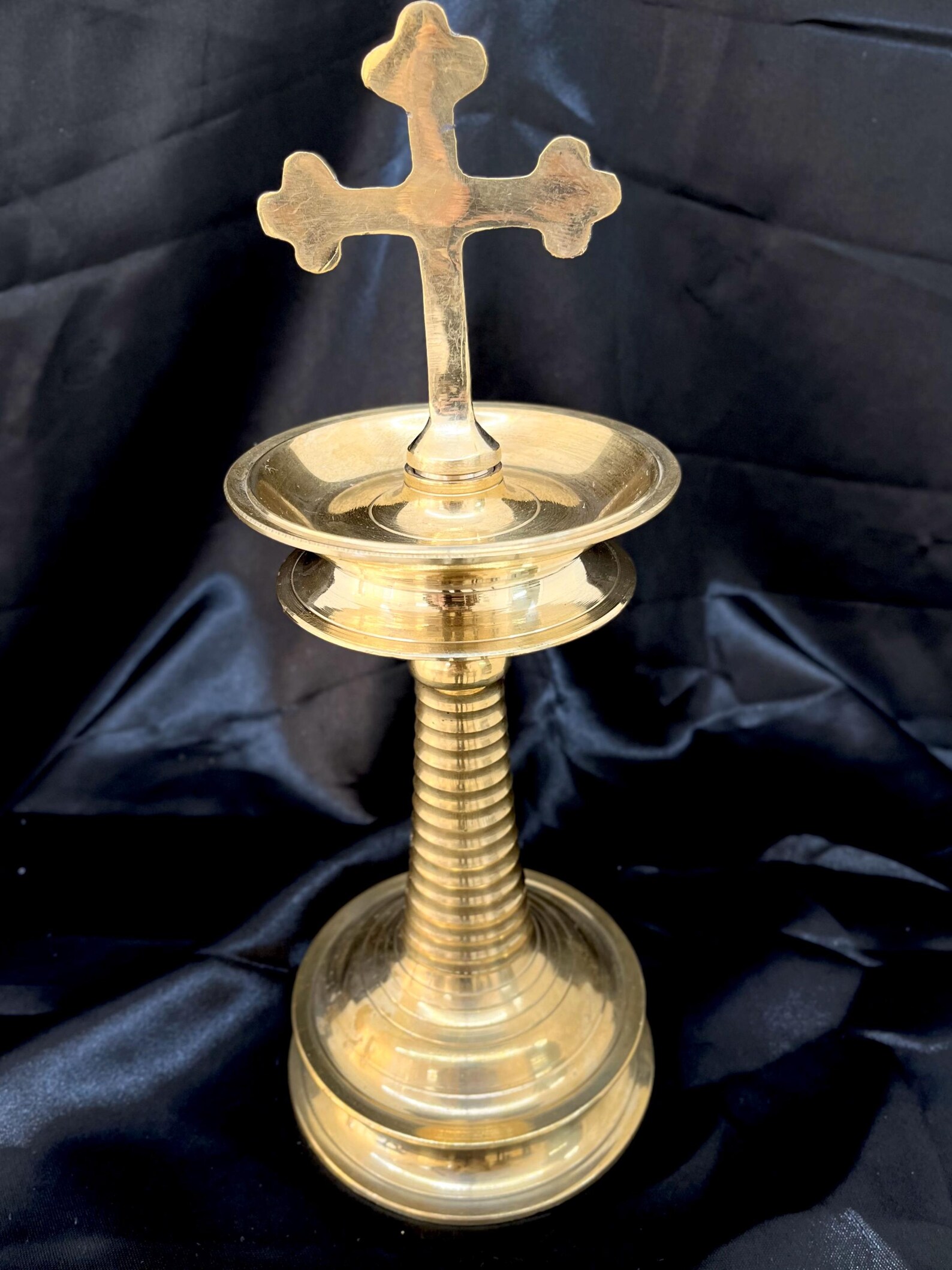 Brass Pooja Oil Lamp| Traditional Indian Deepam in 10 & 12 Inch | Hindu ...