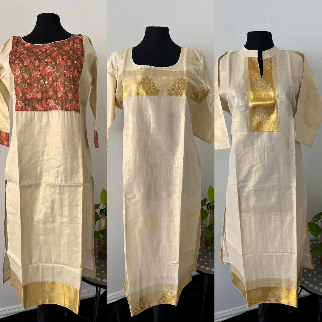 Elegant Kerala Cotton Kurtis| Traditional Ethnic Wear for Women ...