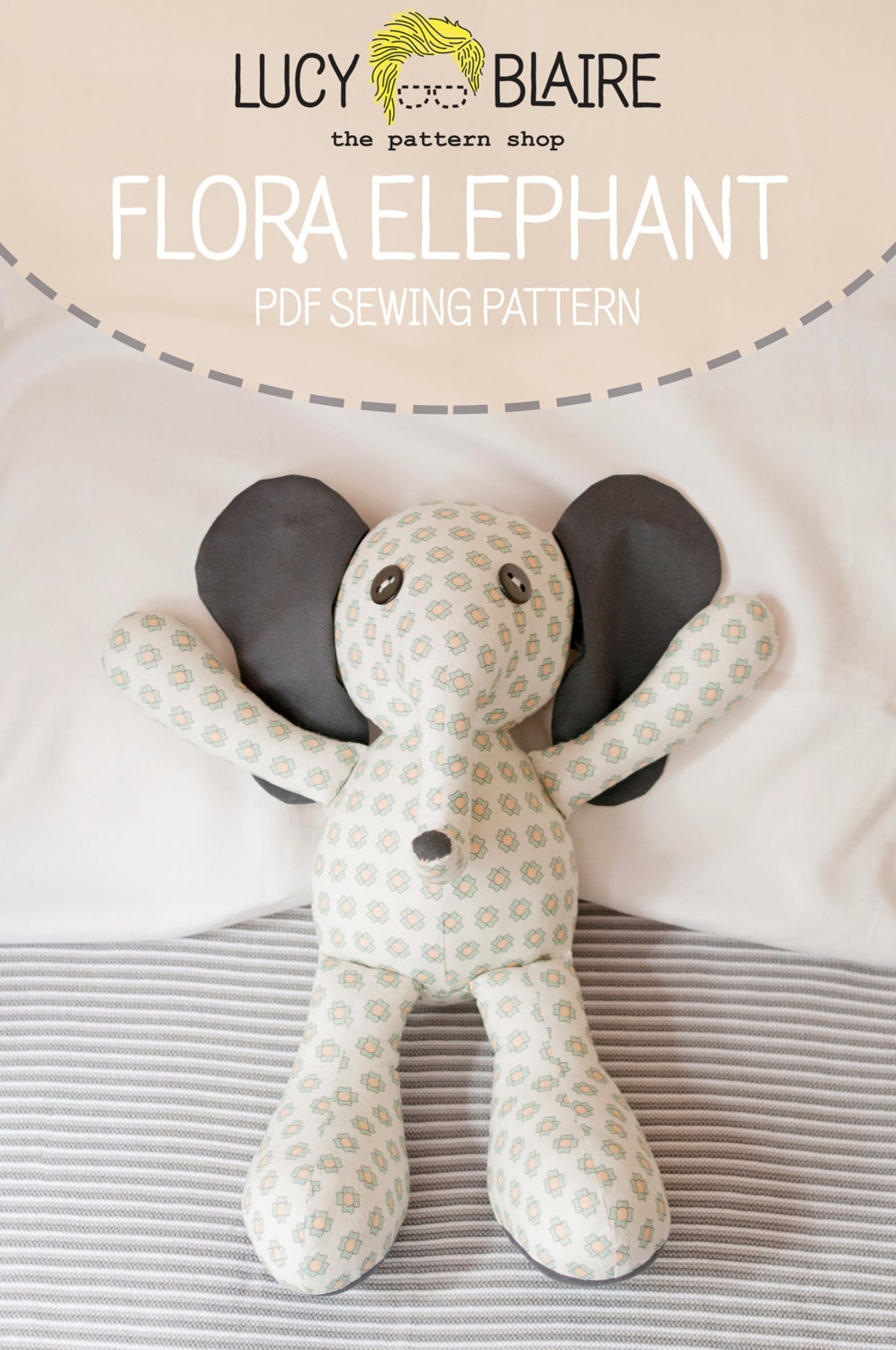 Flora Elephant Stuffed Animal Sewing Pattern - Etsy