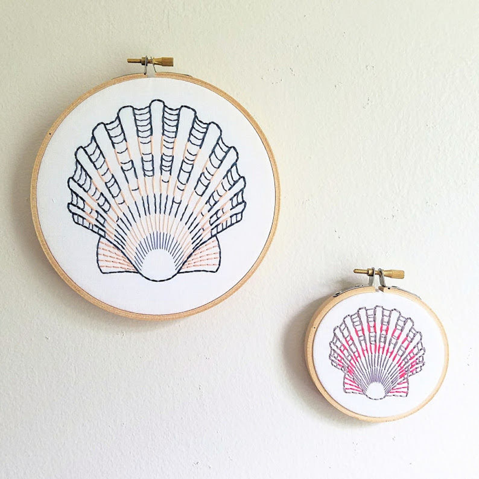 Scallop Shell PDF Hand Embroidery Pattern - Etsy