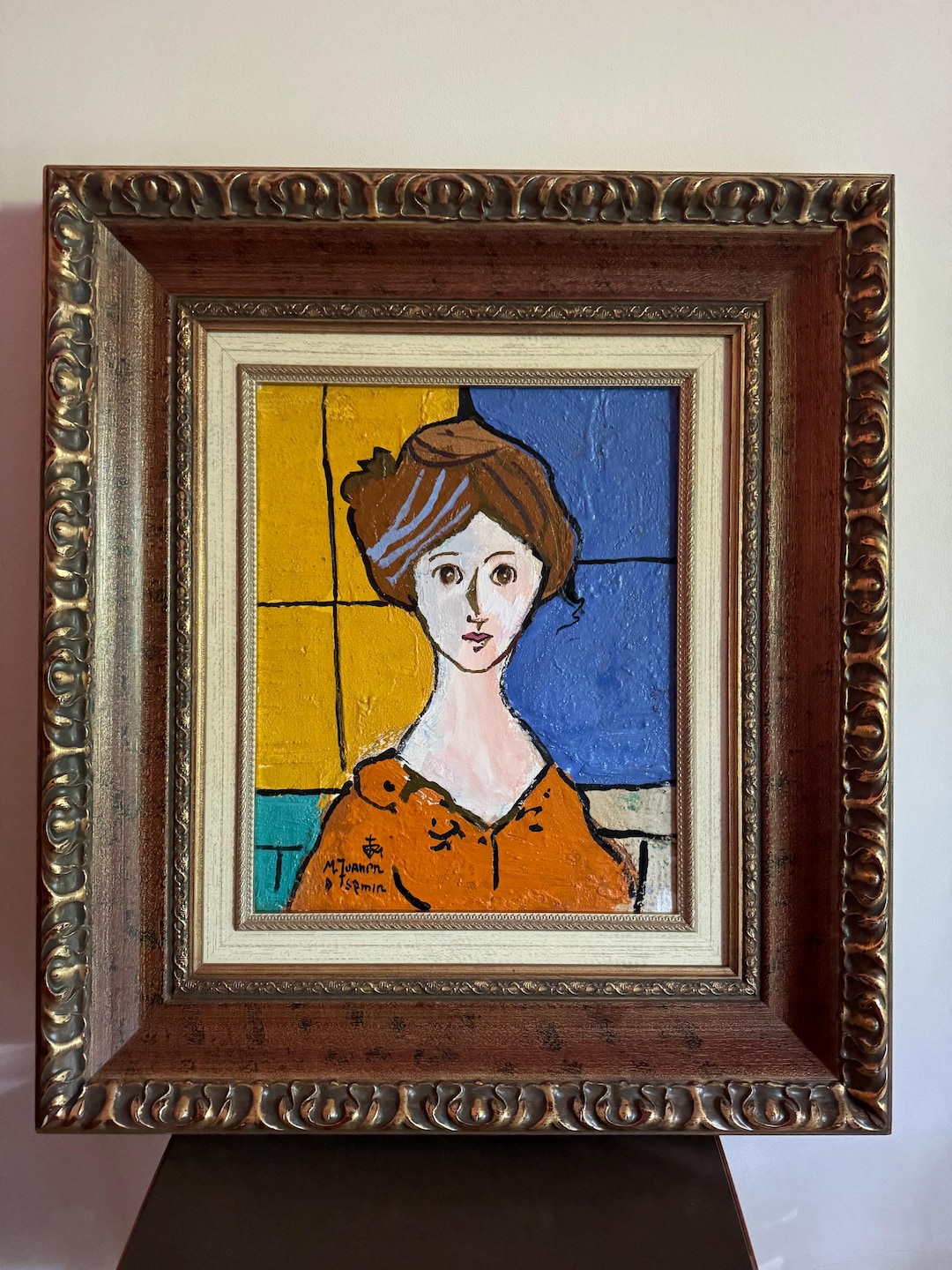 Vintage Original - Interior With Figure Scene by Miquel Torner De Semir - Acrylic on Canvas - Etsy
