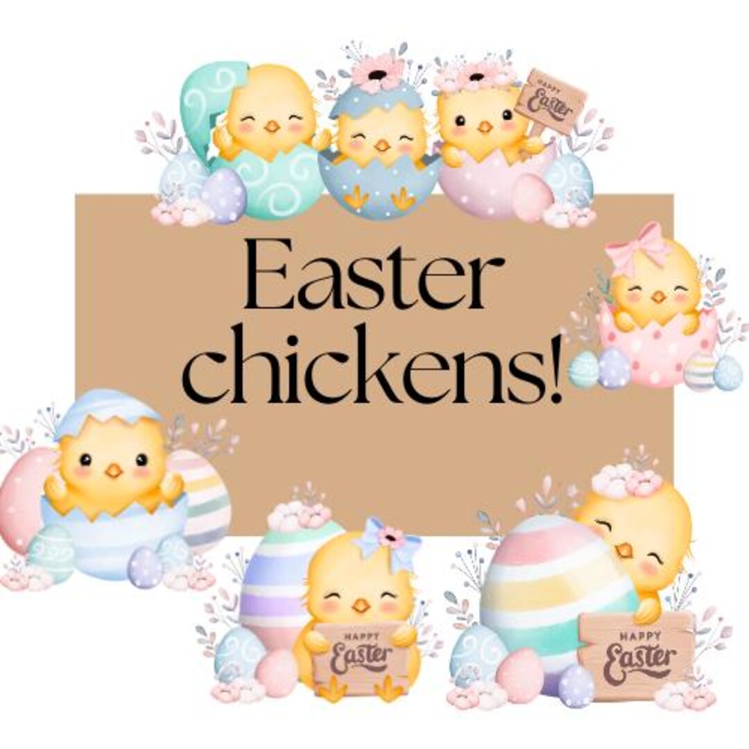 Cute Easter Chickens Clipart Bundle Easter Chicks PNG Spring Baby ...