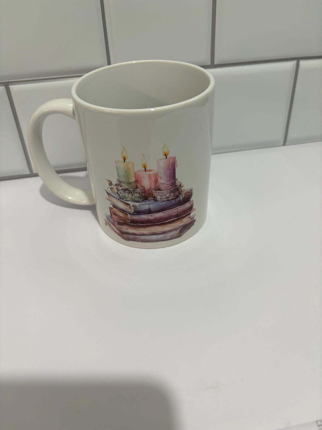 Custom Books and Candles Ceramic Mug - Etsy