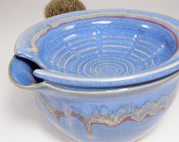 Wet Shave Scuttle, Compact for Travel, Stoneware, Traditional, Handmade ...