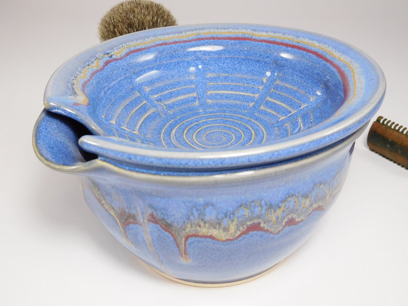 Wet Shave Scuttle Compact for Travel Stoneware Traditional - Etsy