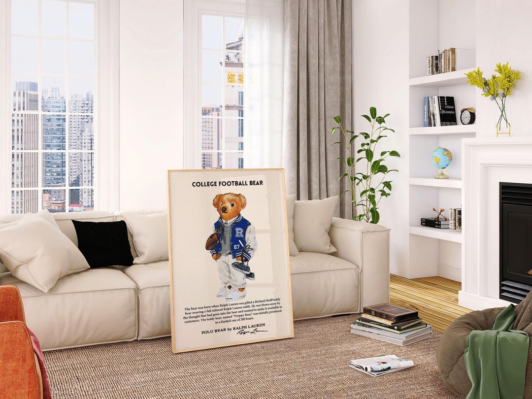 Football Polo Bear Poster Fashion Illustration Print Vintage Fashion ...