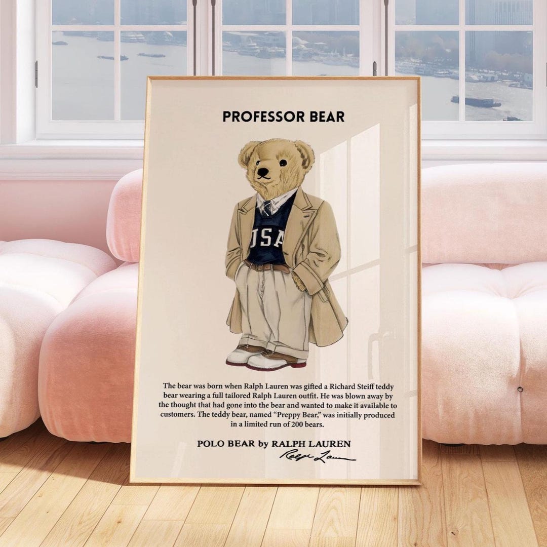 Fashion Magazine Poster Professor Polo Bear Poster Vintage Fashion ...
