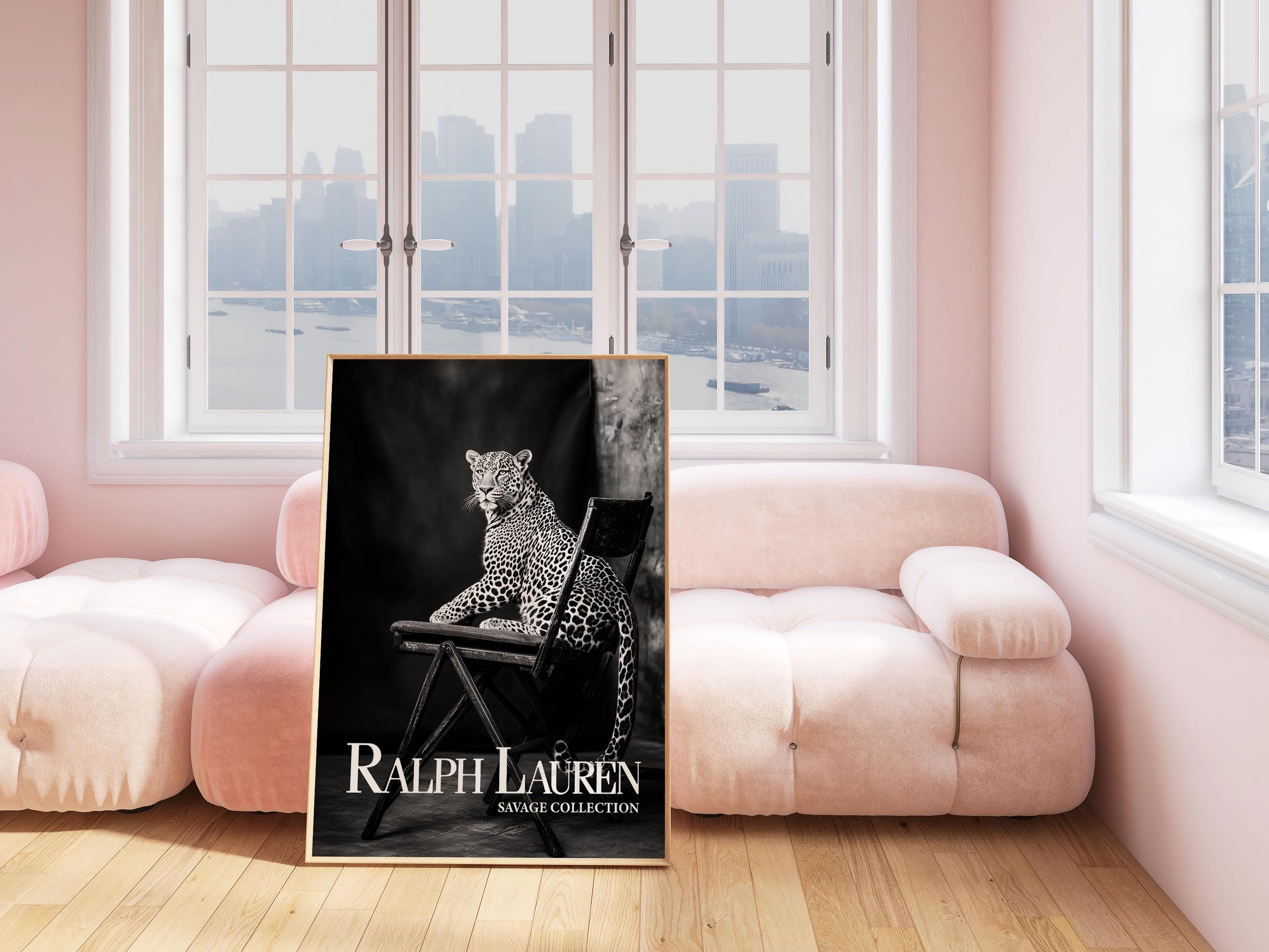 Fashion Magazine Poster Leopard Sitting on Chair Print Art Old Ralph ...