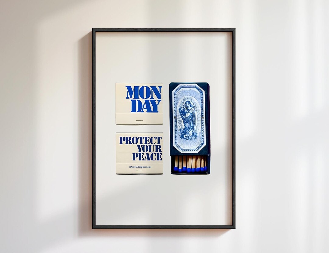 Vintage Matchbook Print, Trendy Matches Poster, Retro Bar Cart Art ...