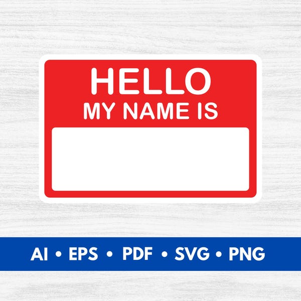 Hello My Name is Nametag - Etsy