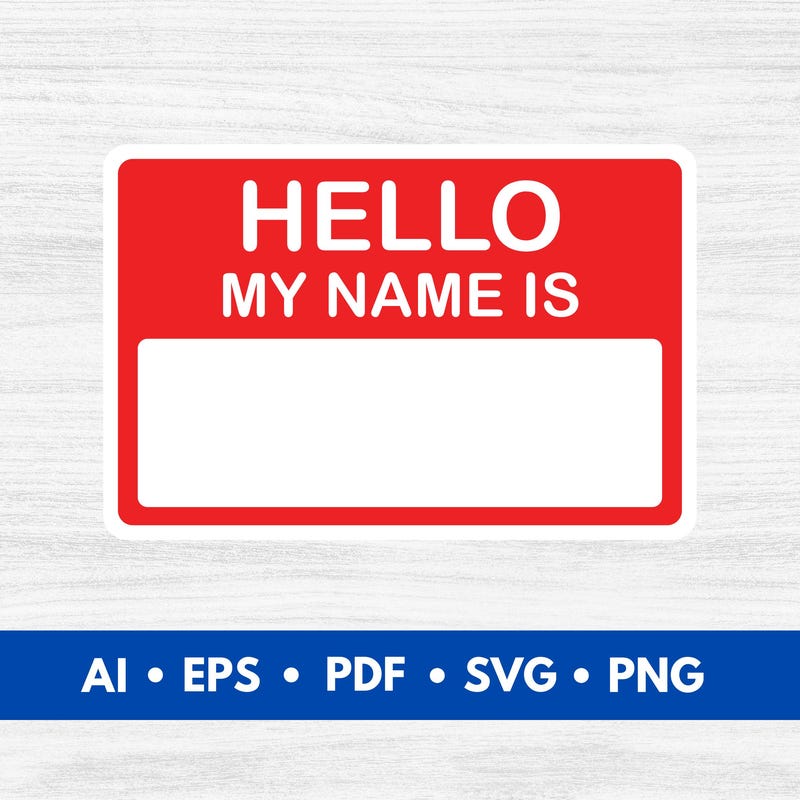Hello My Name is Nametag - Etsy