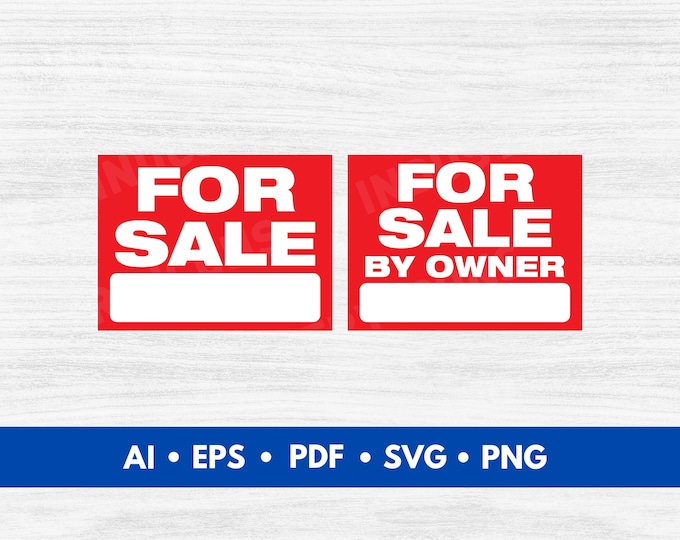 For Sale Sign SVG, for Sale Sign Clipart, Vector for Sale Sign Cut File ...