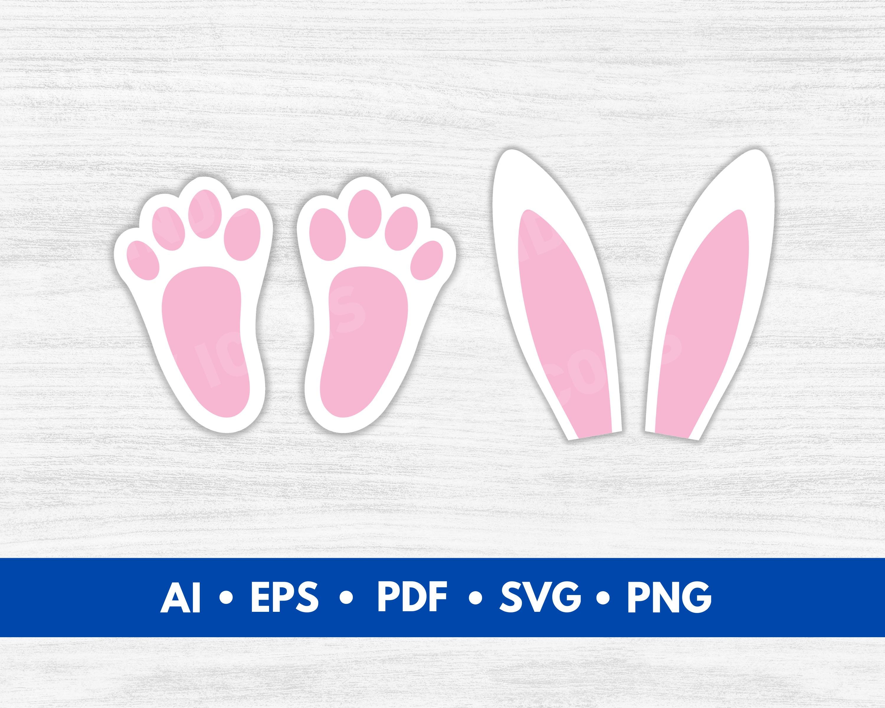 Bunny Feet & Ears Vector, Bunny Feet Ears Cut File, Bunny Feet Ears ...