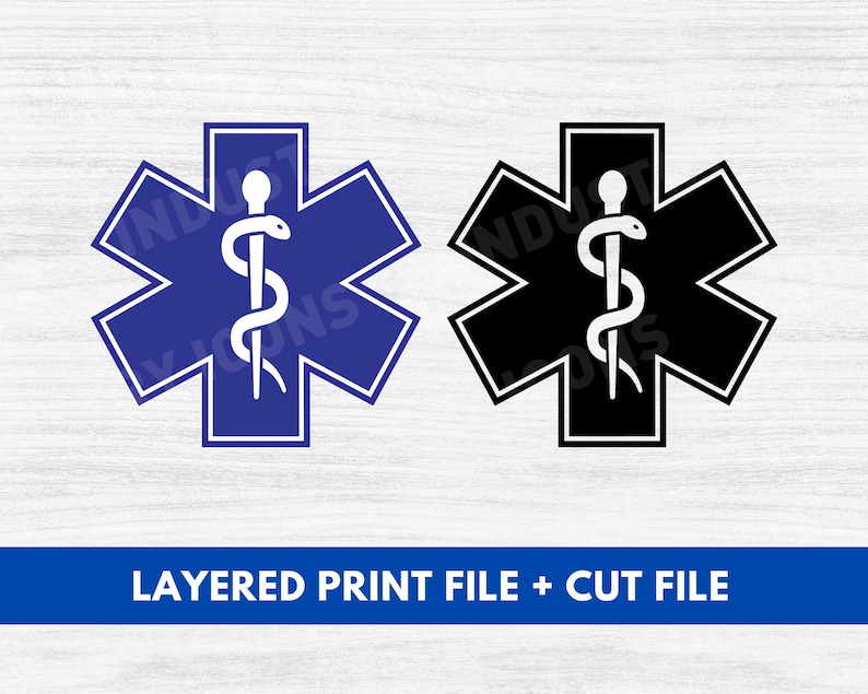 EMS Symbol Vector, Star of Life SVG, Rod of Asclepius, Medical Symbol ...