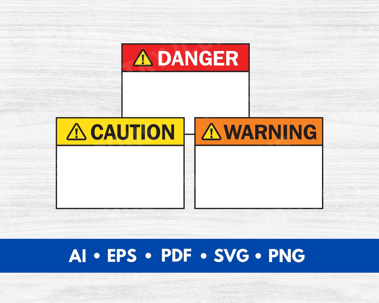 Hazard Signs Blank Vector, Warning Sign Cut File, Caution Sign ...