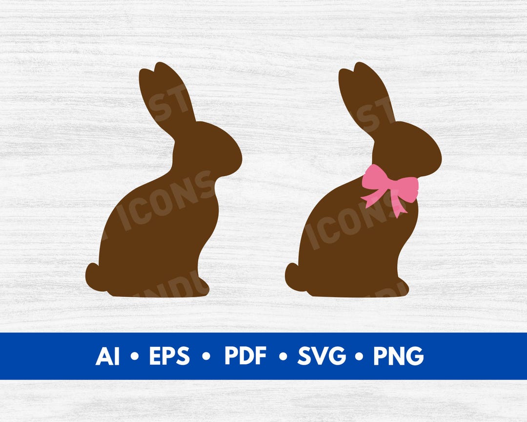 Chocolate Bunny Vector, Chocolate Bunny Cut File, Chocolate Bunny ...