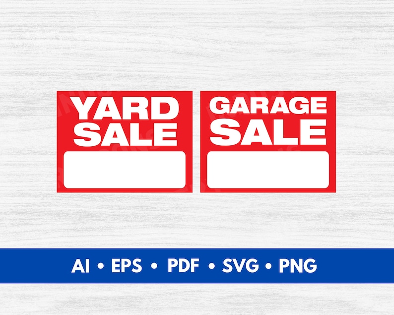 Yard Sale & Garage Sale Signs Vector, Yard Sale Signs Cut File, Yard ...