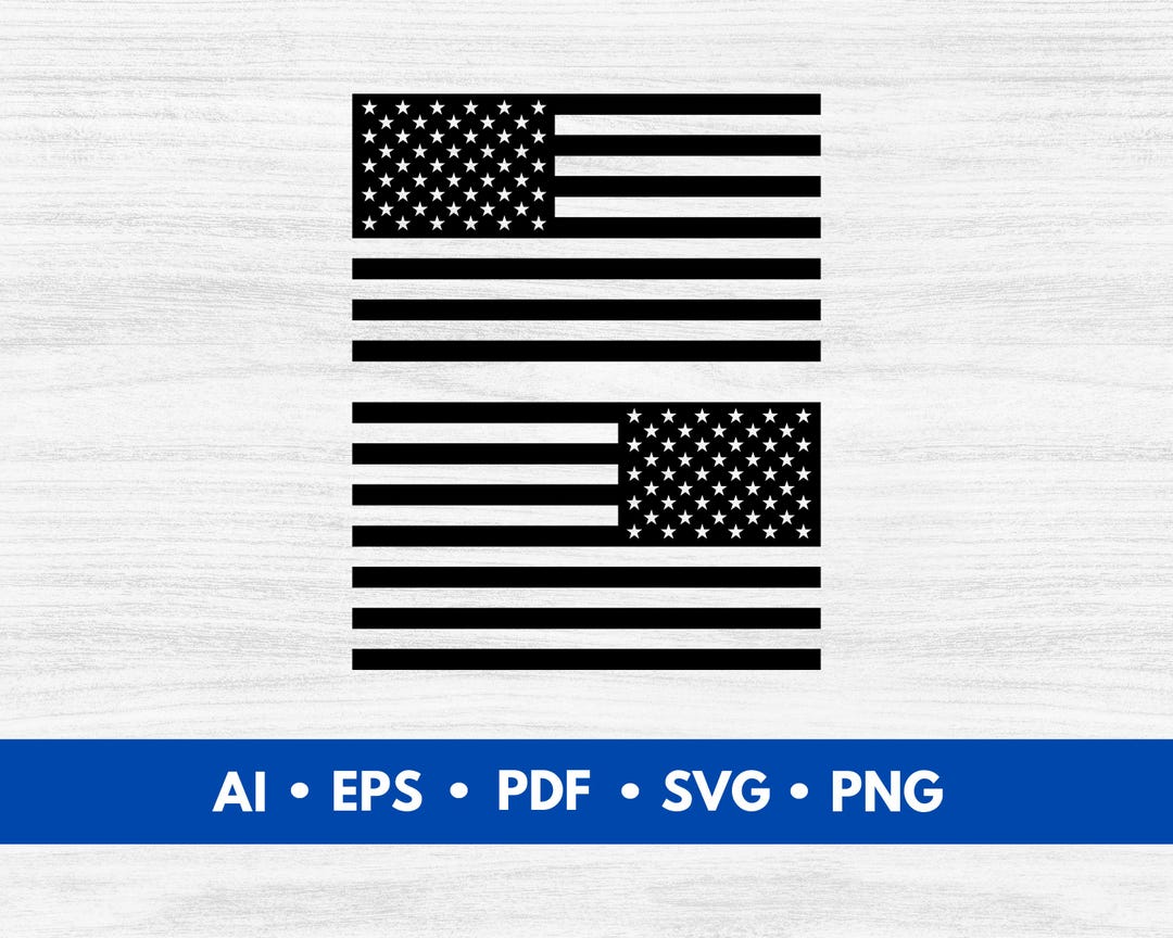 USA Flag Silhouette Vector, American Flag Cut File, USA Flag Clipart ...