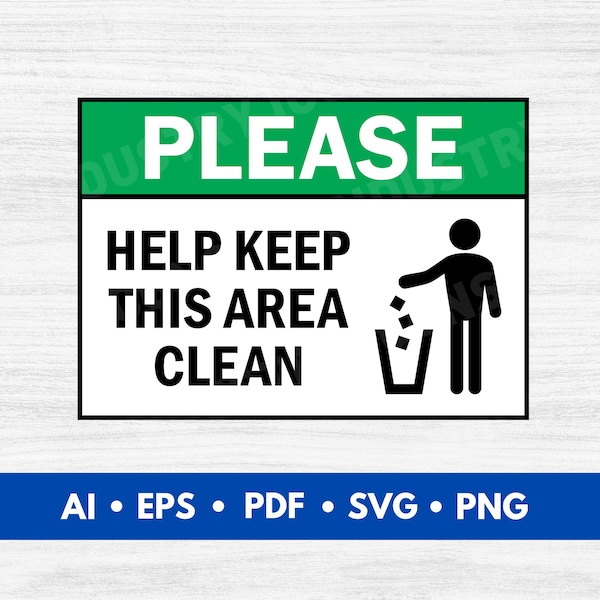 Keep Area Clean Sign - Etsy