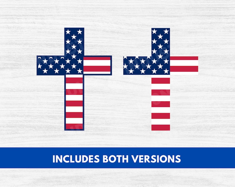 Patriotic Cross SVG Bundle, American Flag Christian Cross Clipart, 4th ...