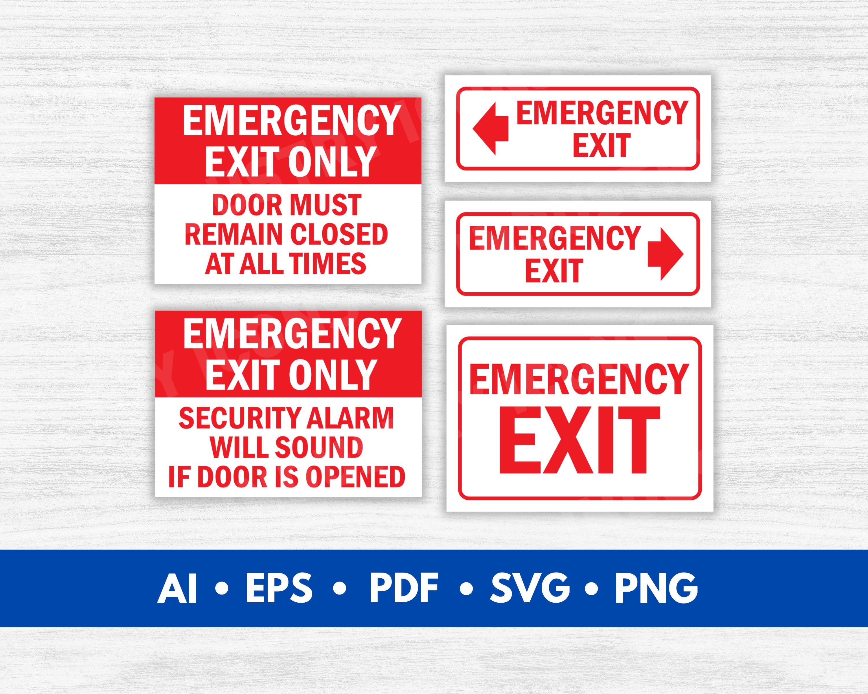 Emergency Exit Signs Vector, Emergency Exit Sign Designs SVG, Emergency ...