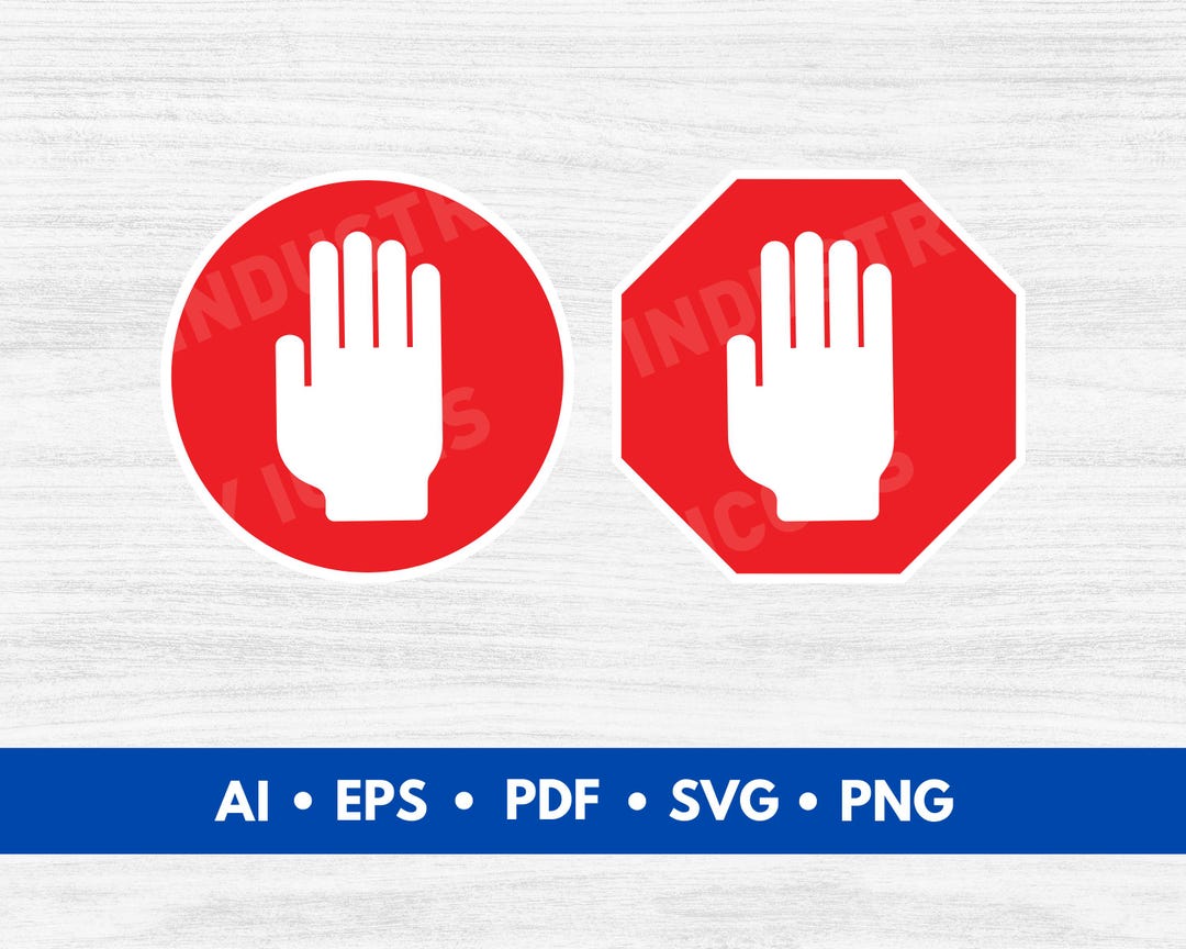 Restricted Hand Symbol Vector, Stop Hand Symbol Cut File, No Entry ...
