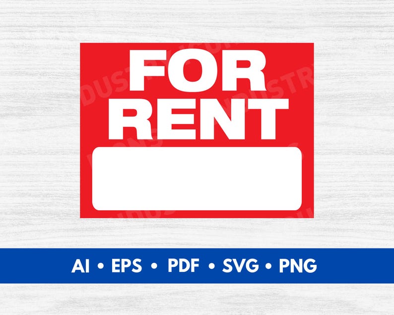 For Rent Sign Vector, for Rent Sign Cut File, for Rent Sign Printable ...