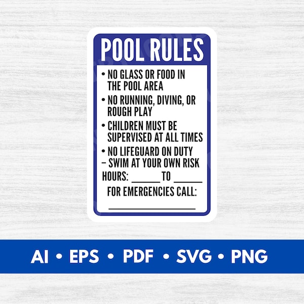 Pool Rules - Etsy