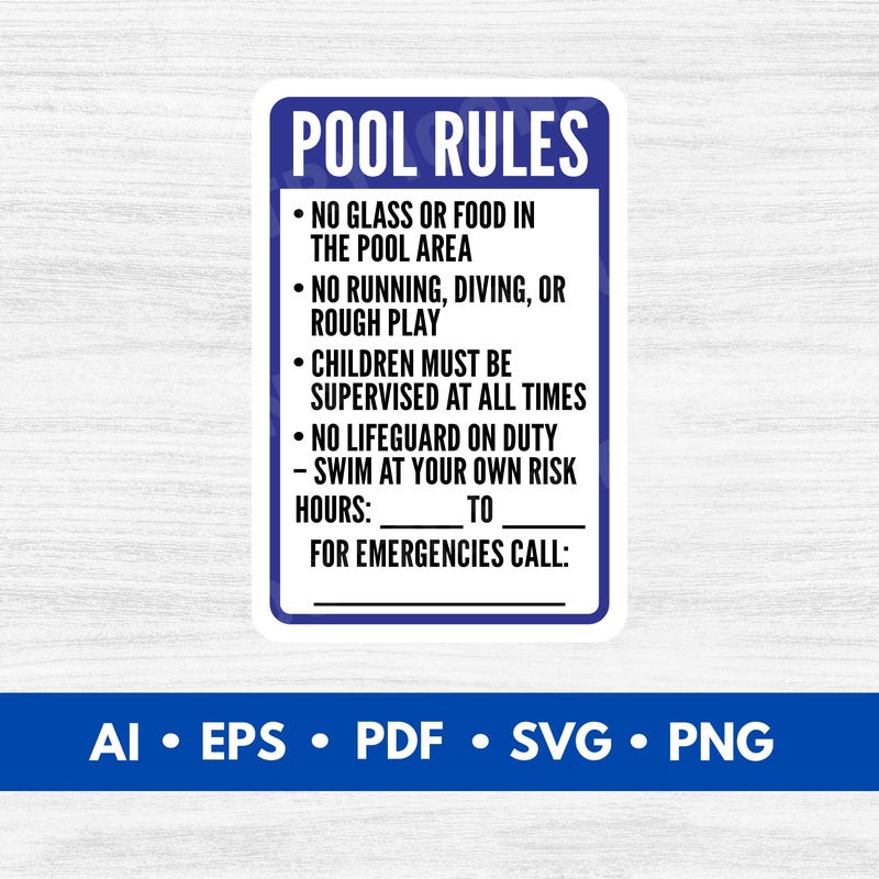 Pool Rules Sign - Etsy