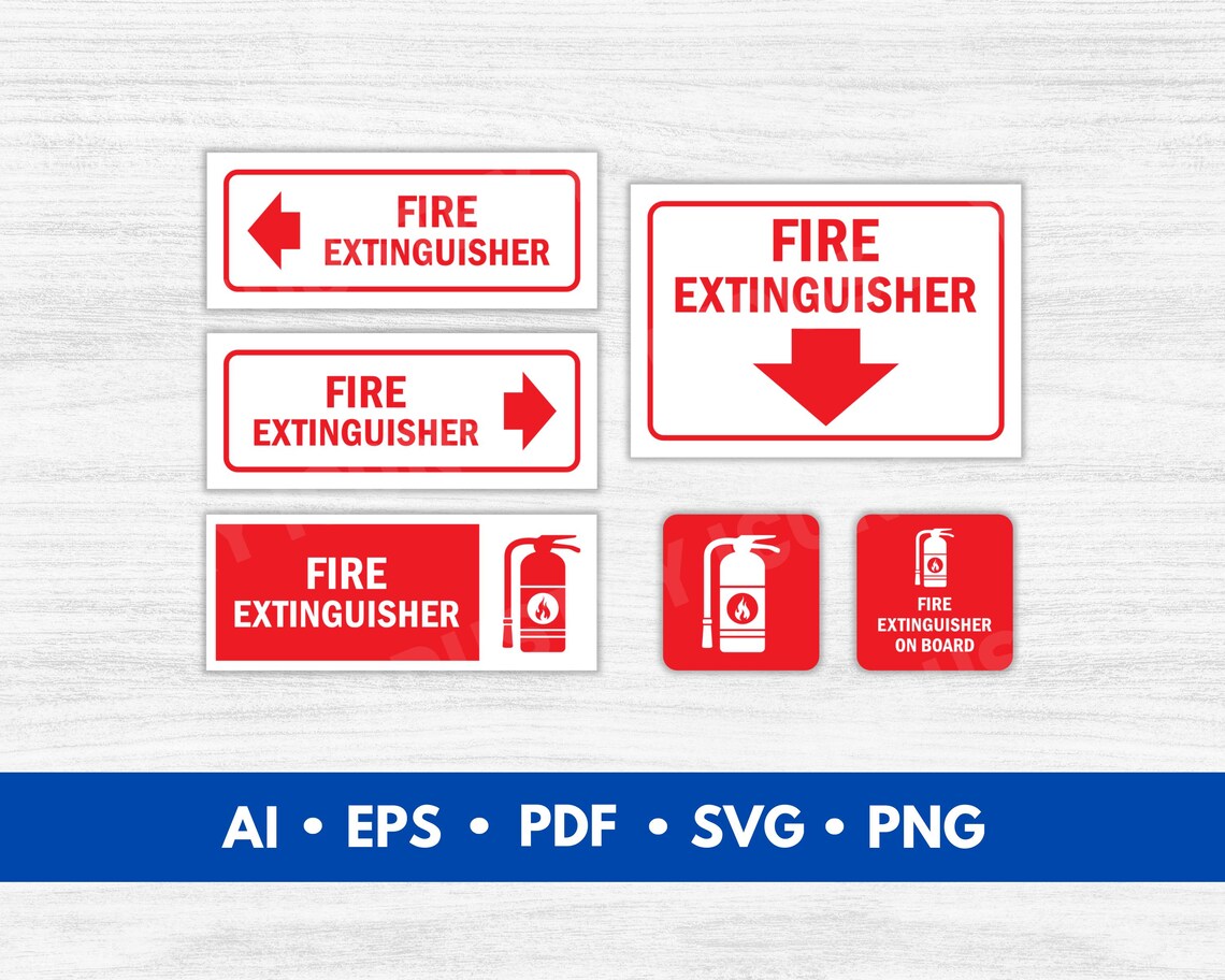 Fire Extinguisher Signs Vector, Fire Extinguisher Sign Designs SVG ...