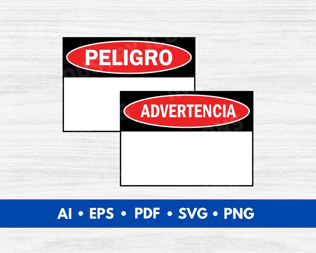Peligro Advertencia Sign Blank, Spanish Danger Warning Signs SVG ...