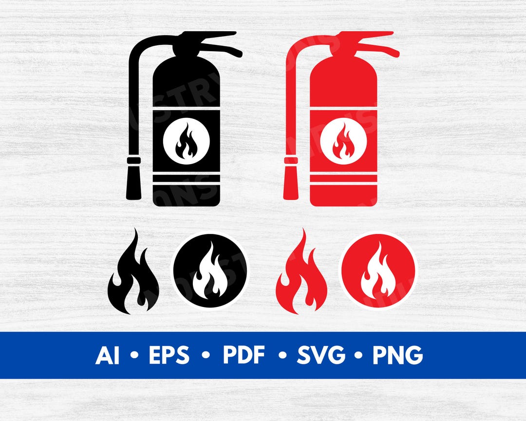 Fire Extinguisher Symbols Vector, Fire Extinguisher Flame Symbols SVG ...