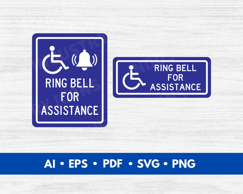 Ring Bell for Assistance Sign SVG, Printable Accessibility Door Signs ...