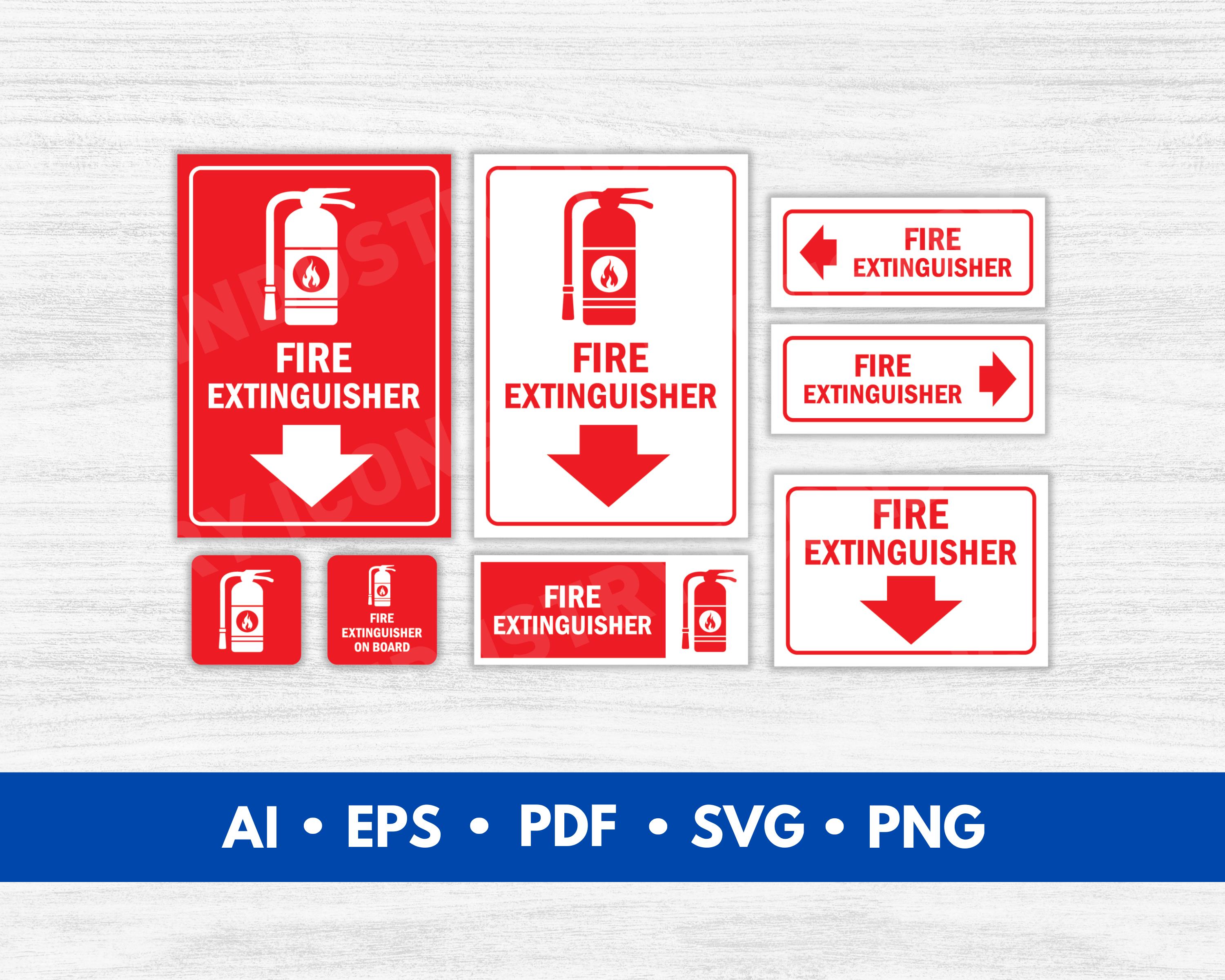 Fire Extinguisher Signs Vector, Fire Extinguisher Sign Designs SVG ...