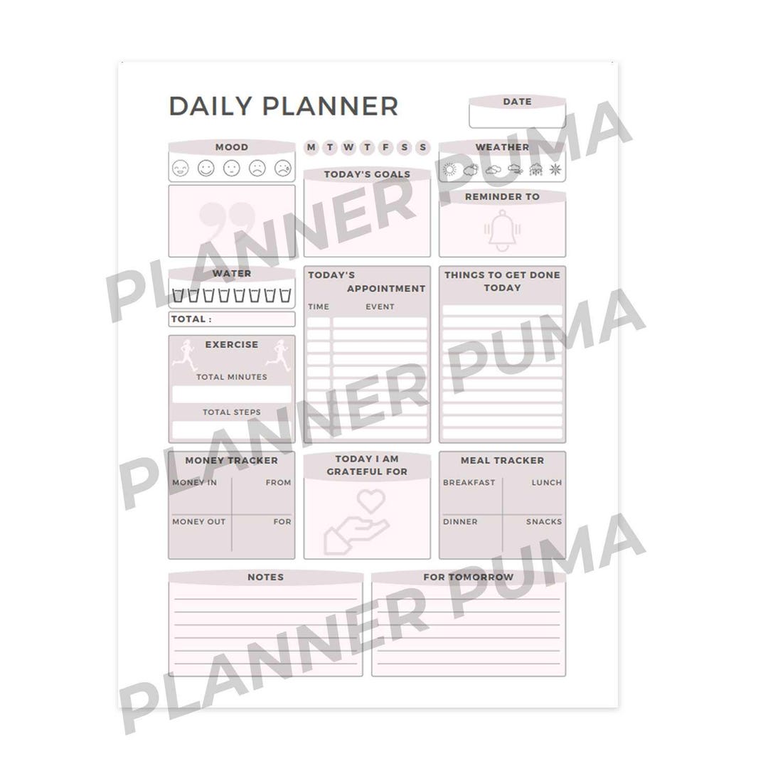 Daily In-depth Printable To-do Planner - Etsy