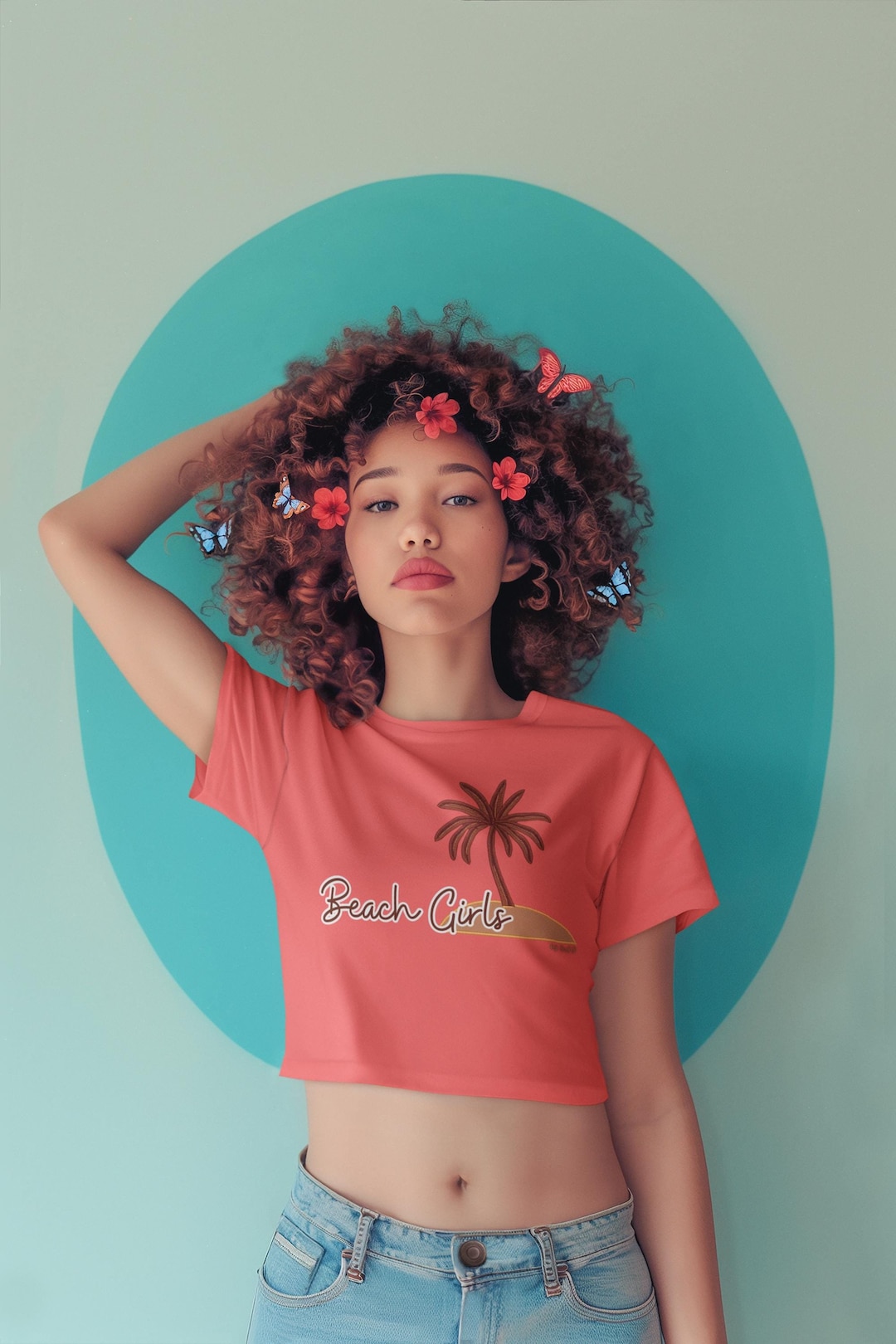 Beach Girls, Beach Crop Top, Summer Crop Tee, Woman Crop Top, Crop Tee ...