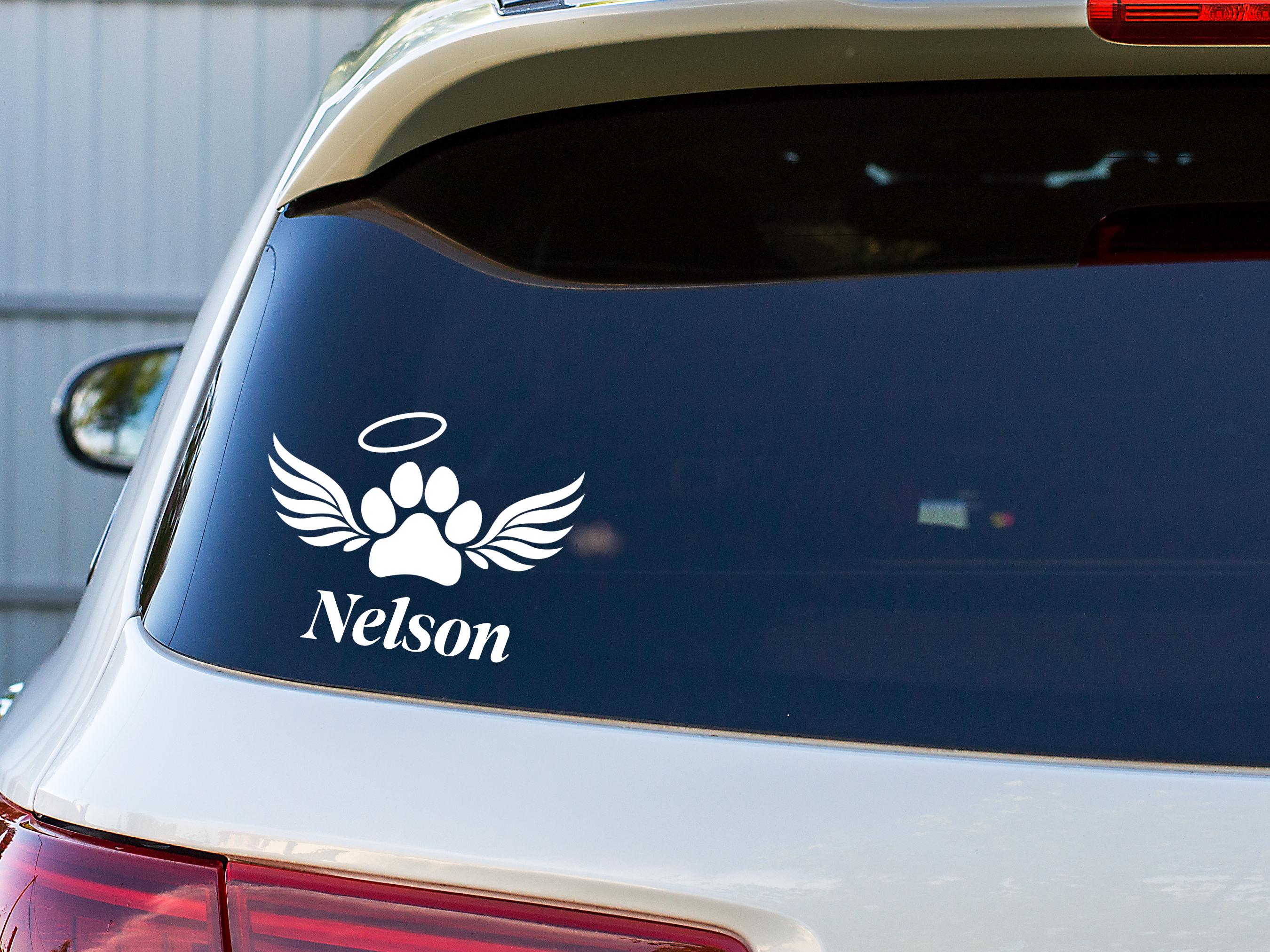 Personalized Dog Memorial Vinyl Car Decal, Memorial Car Sticker ...