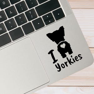 I Love Yorkies Vinyl Car Decal, Funny Car Sticker, Cute Sticker for ...