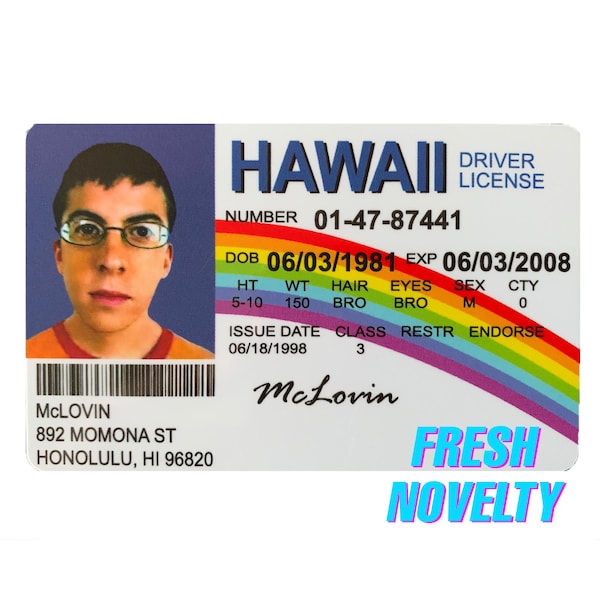 Mclovin id - Etsy México