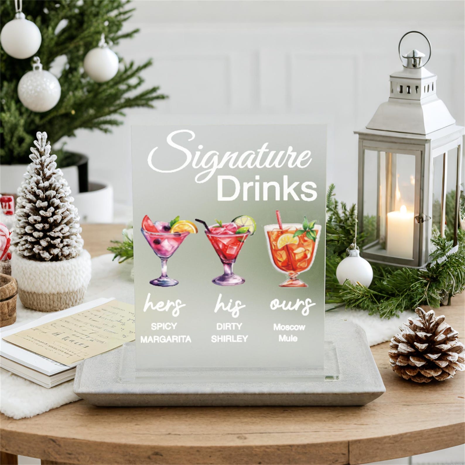 Acrylic Wedding Drinks Sign,his and Hers Signature Drinks Sign ...
