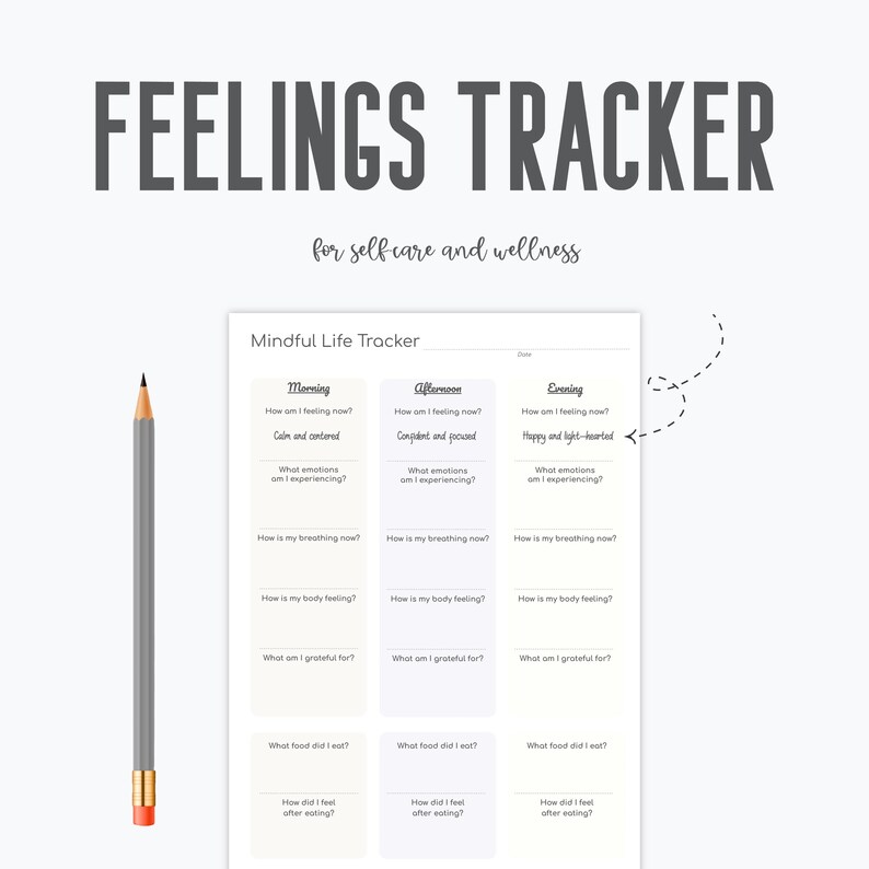 Mindful Life Tracker, Emotions Tracker, Feelings Tracker, Mindful ...