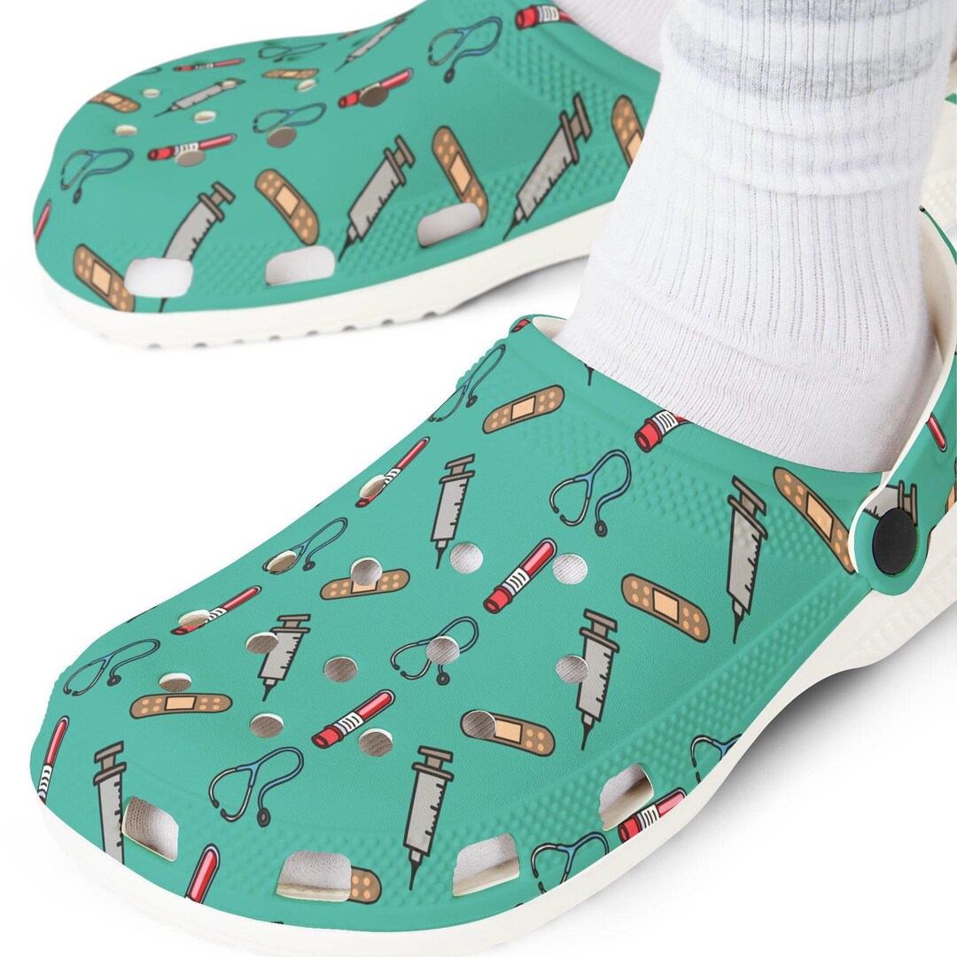 Medical Theme Eva Foam Rubber Shoes, Healthcare Pattern Slip-ons ...