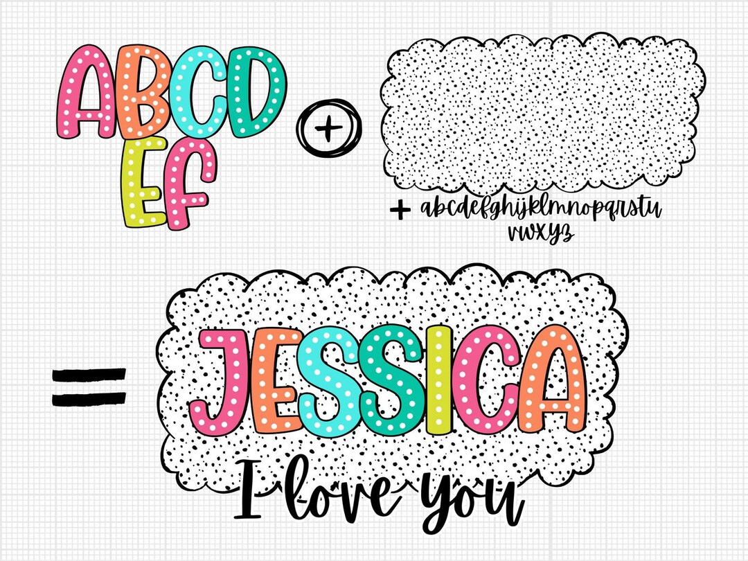 Custom Dot Dalmatian Alphabet With Background Png, Bright Doodle ...