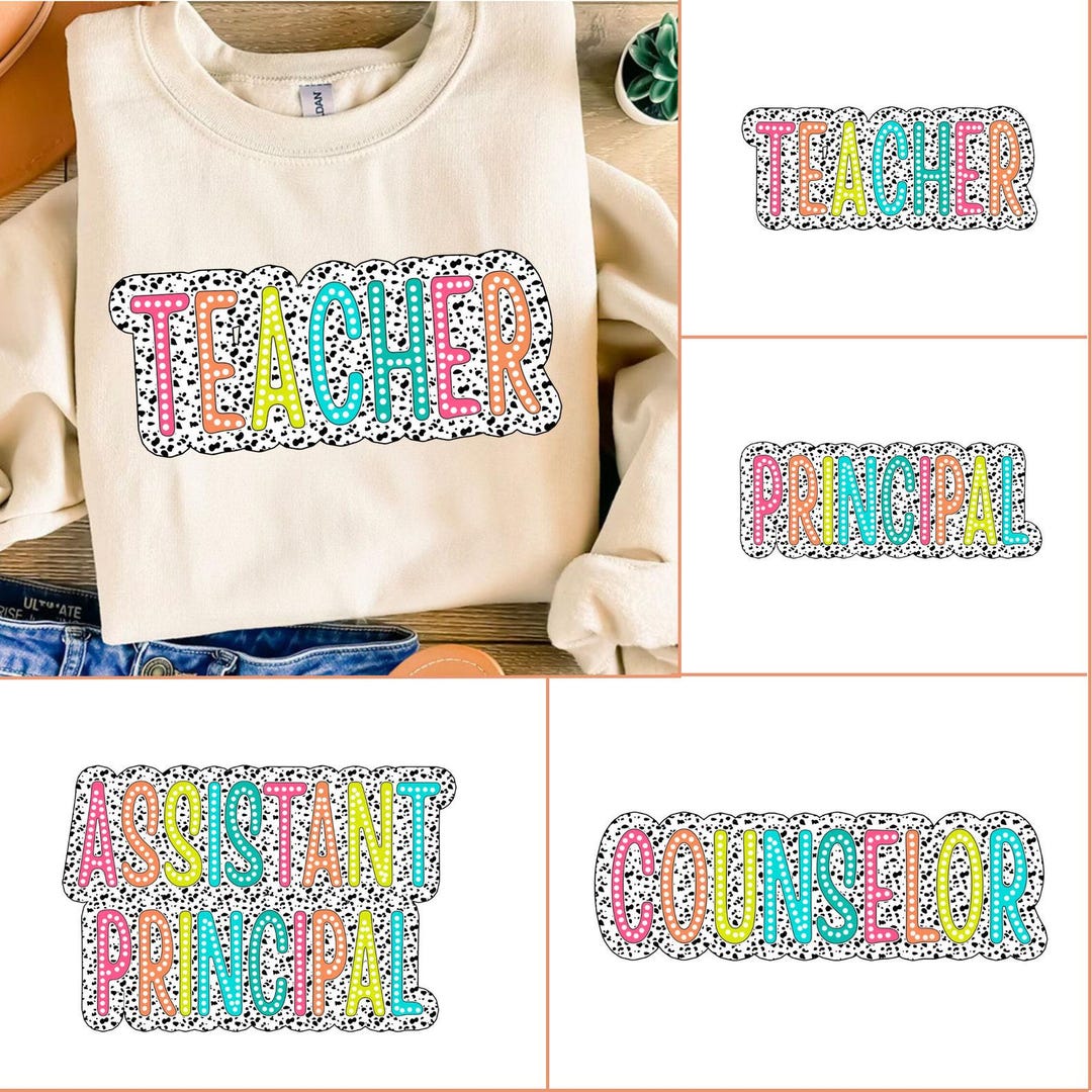 Custom Teacher Dalmatian Bundle Png, Dalmatian Dots Png, Principal ...